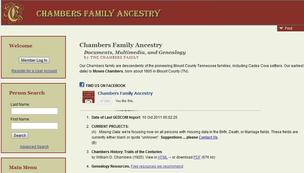 Chambers Family Site | Blount County TNGenWeb