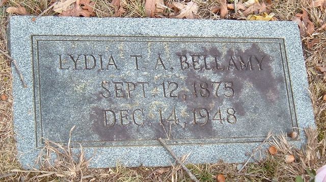 Lydia T.A. Bellamy Sep. 12, 1875 - Dec. 14, 1948. W/o Andrew Jasper ...