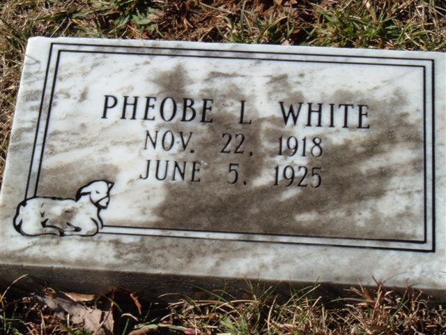 Pheobe L. White Nov. 22, 1918 - June 5, 1925